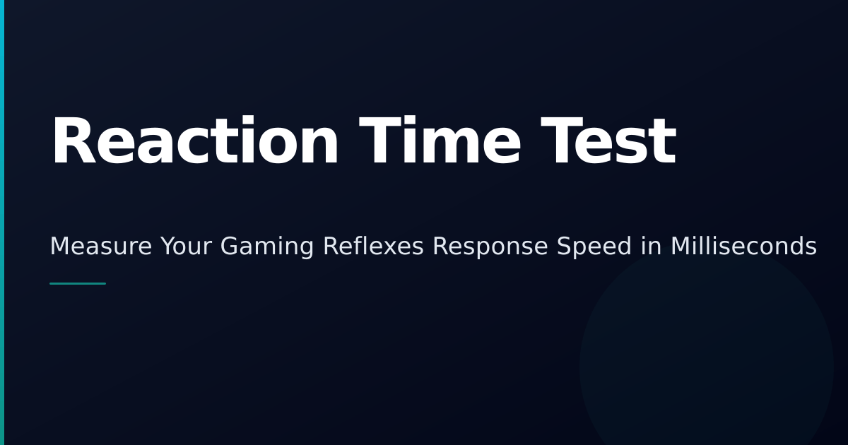 Reaction Time Test - Free Online Reflex Speed Tester